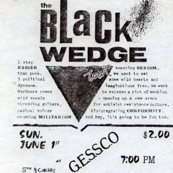 Mecca Normal's Black Wedge set Olympia,1986 | Mecca Normal