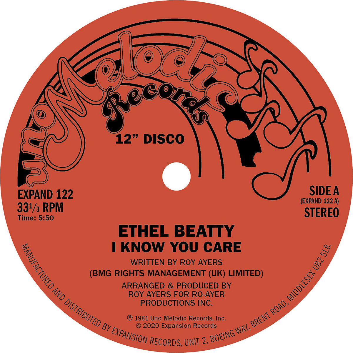 Ethel Beatty "I Know You Care" | Expansion 12" Singles