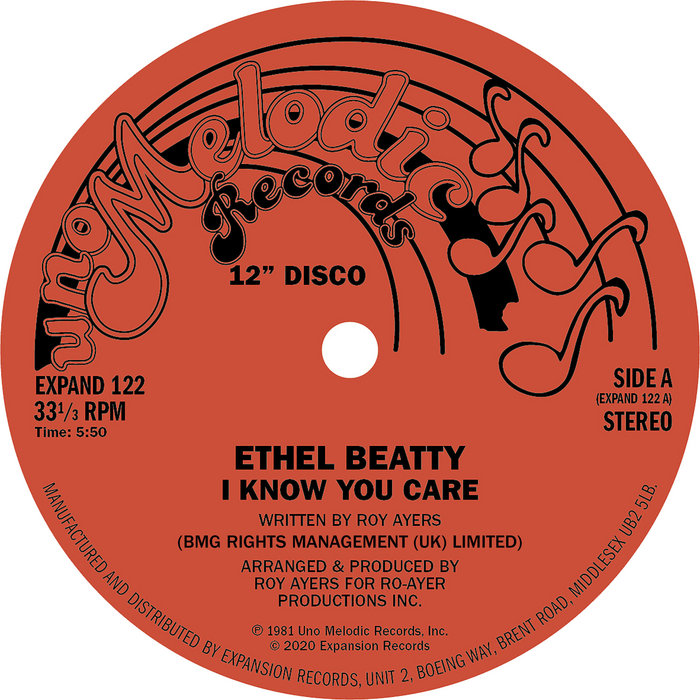 Ethel Beatty "I Know You Care" | Expansion 12" Singles