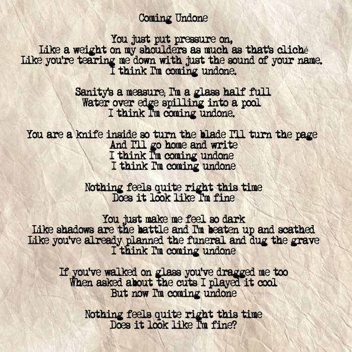 Undone Haley Lyrics