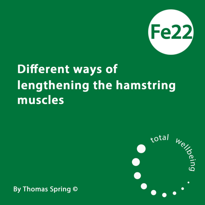 Fe22 Different ways of lengthening the hamstring muscles | Totalwellbeing