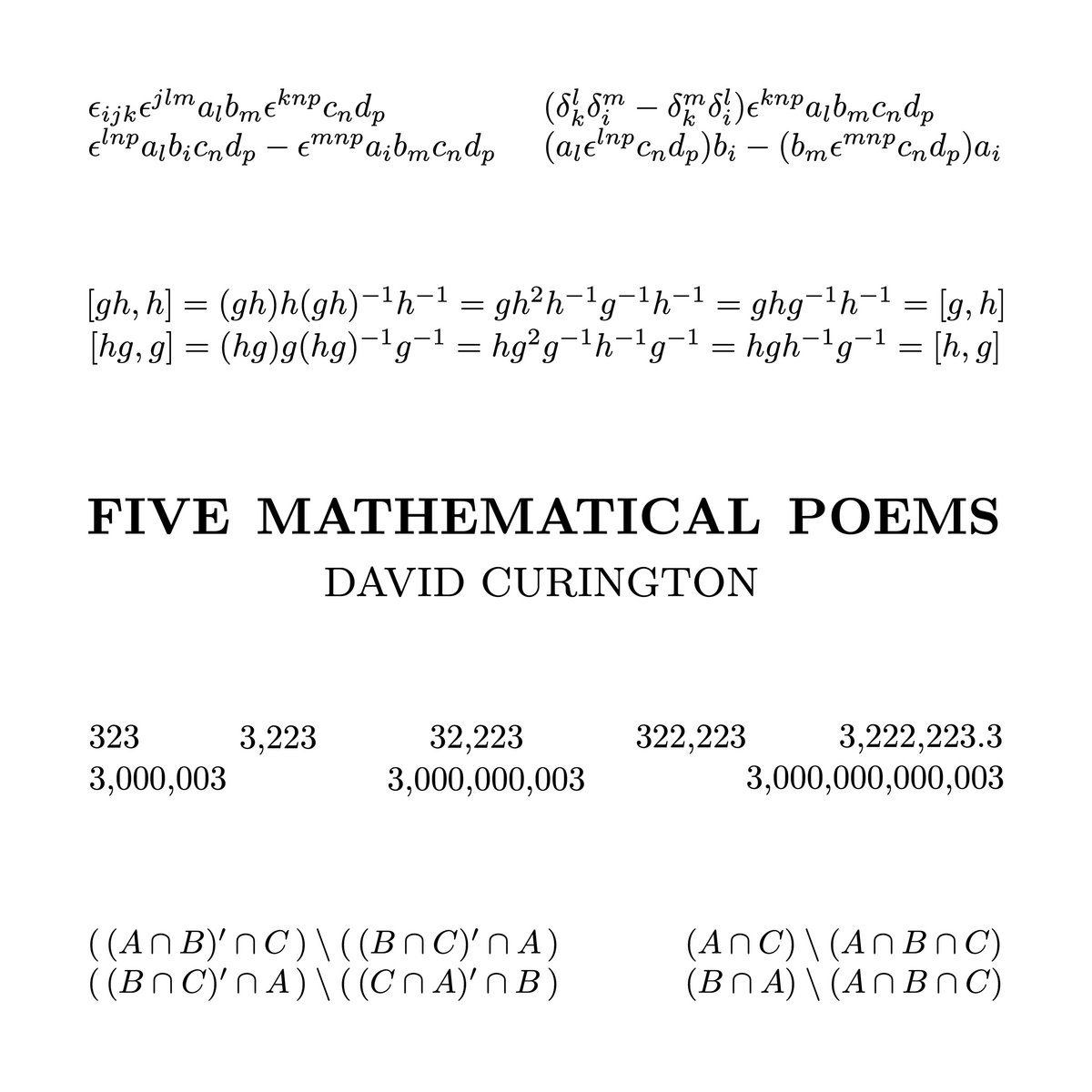 Five Mathematical Poems | David Curington