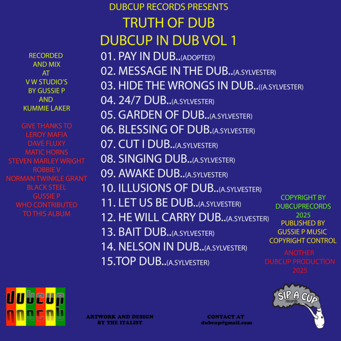 GPCD 026 .. TRUTH OF DUB .. DUBCUP IN DUB FT. GUSSIE P & KUMMIE LAKER ...