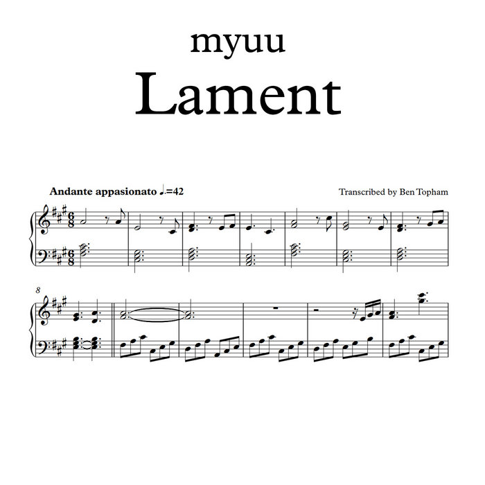 Lament - Sheet Music | Myuu | Myuu Piano Sheet Music