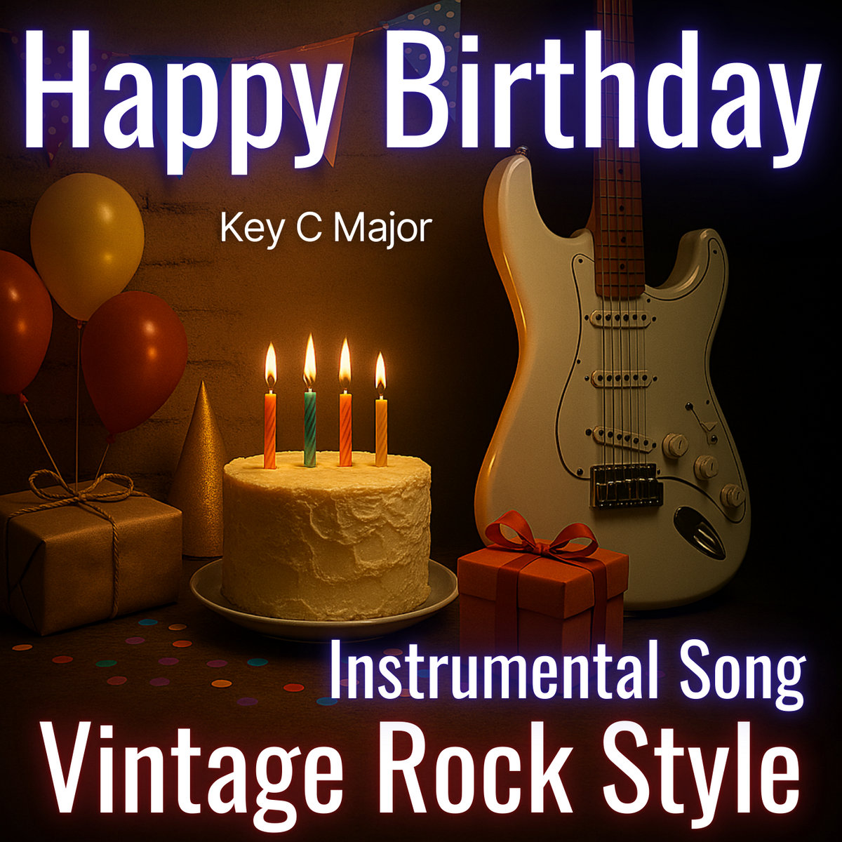 Happy Birthday Vintage Rock Instrumental Song Backing Track | Key C ...