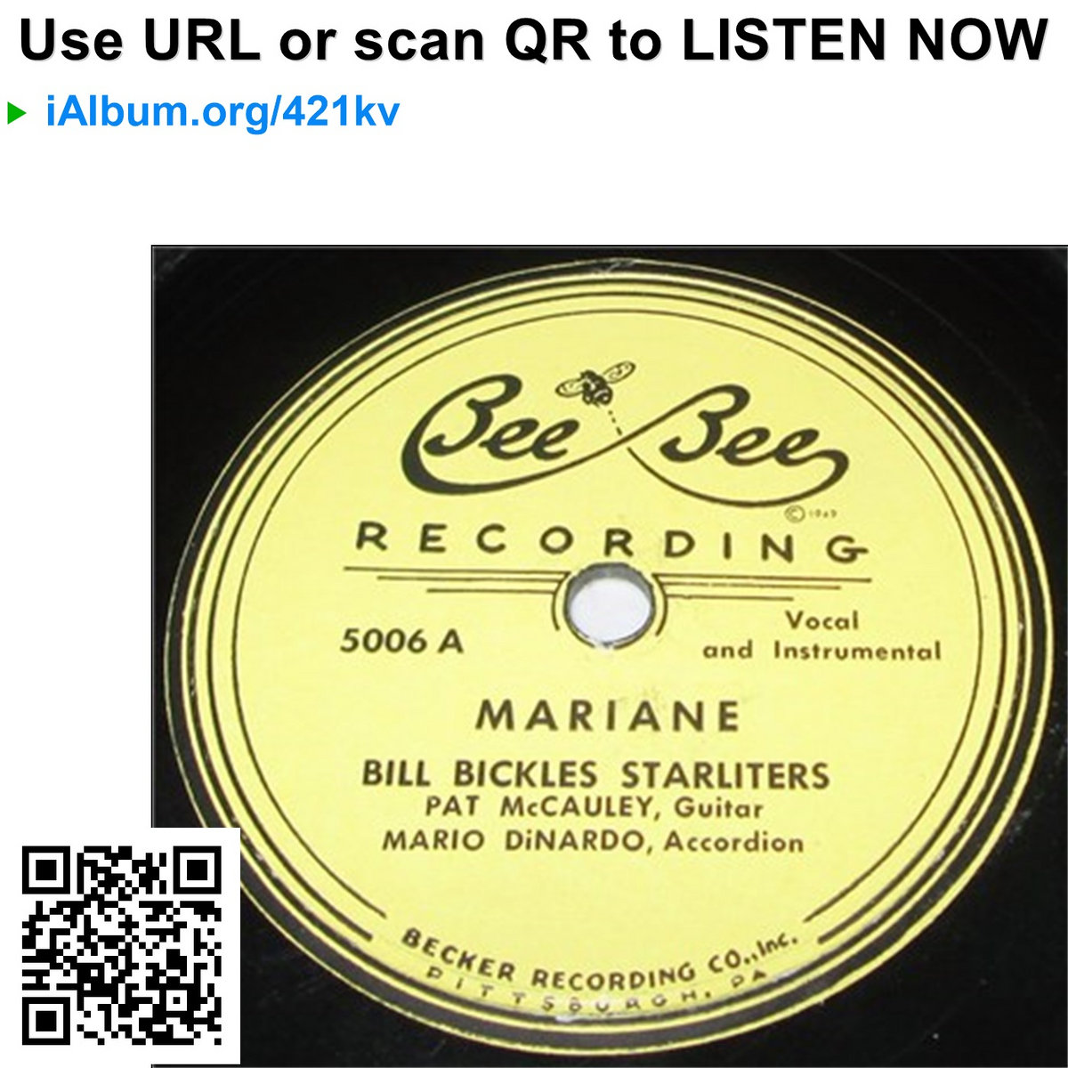 MarianeIn A Little Spanish Town | Bill Bickel's Starliters