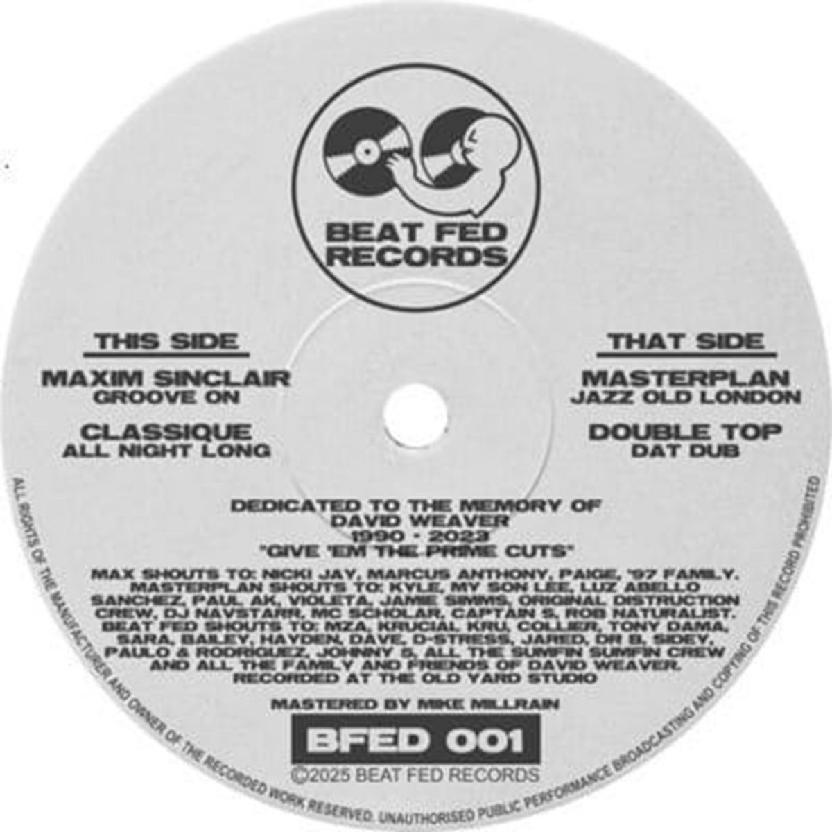 *VINYL ONLY* BFED001 - Classique / Double Top / Masterplan / Maxim ...
