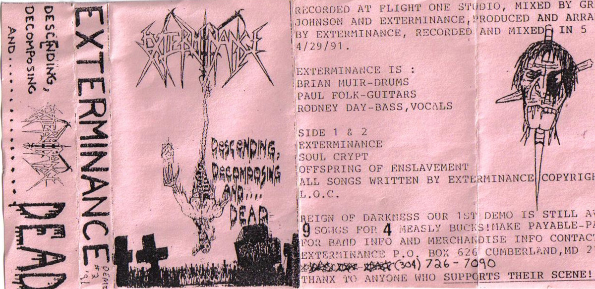 Descending, Decomposing, and Dead - Demo 1991 | EXTERMINANCE