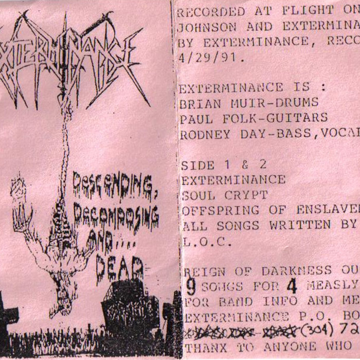 Descending, Decomposing, and Dead - Demo 1991 | EXTERMINANCE