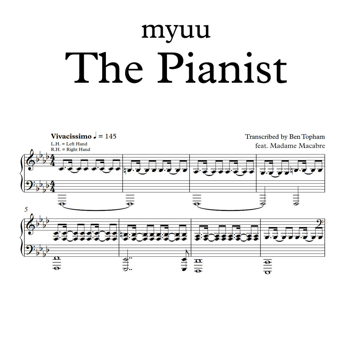 The Pianist - Sheet Music feat. Madame Macabre | Myuu | Myuu Piano ...