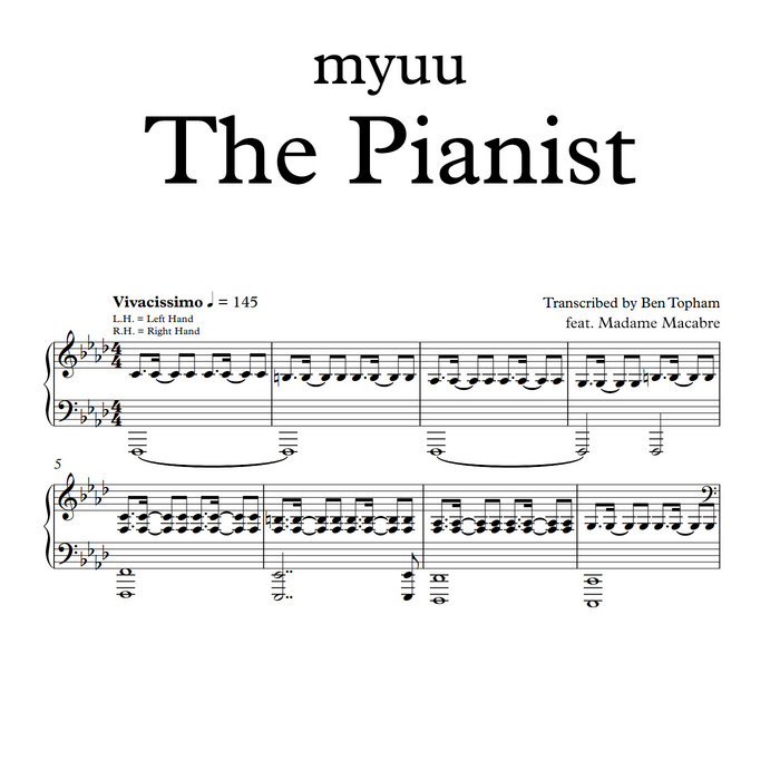 The Pianist - Sheet Music feat. Madame Macabre | Myuu | Myuu Piano ...