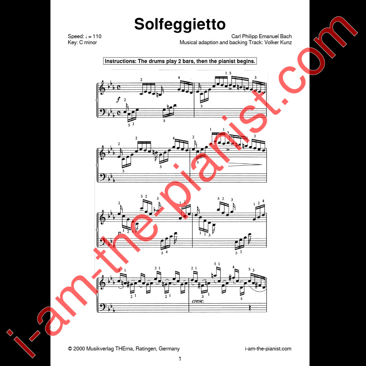 Solfeggietto (C.P.E. Bach) | i-am-the-pianist