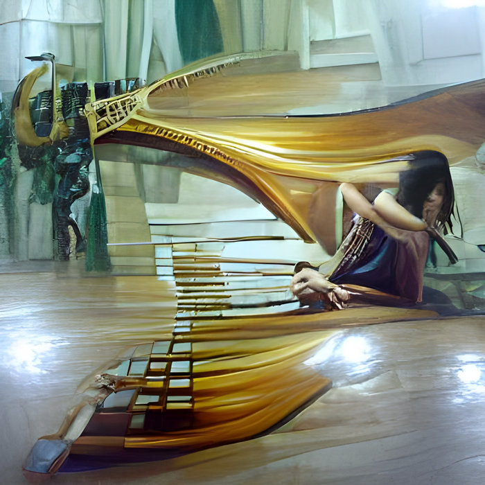 harpy playing a harp | Akute