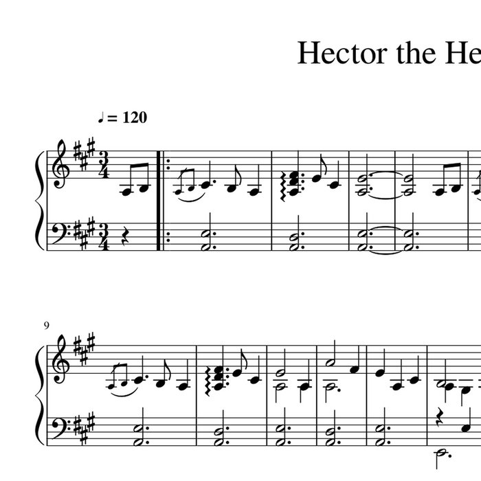 Hector the Hero - Scottish Piano Arrangement Sheet Music | Celtic Piano ...