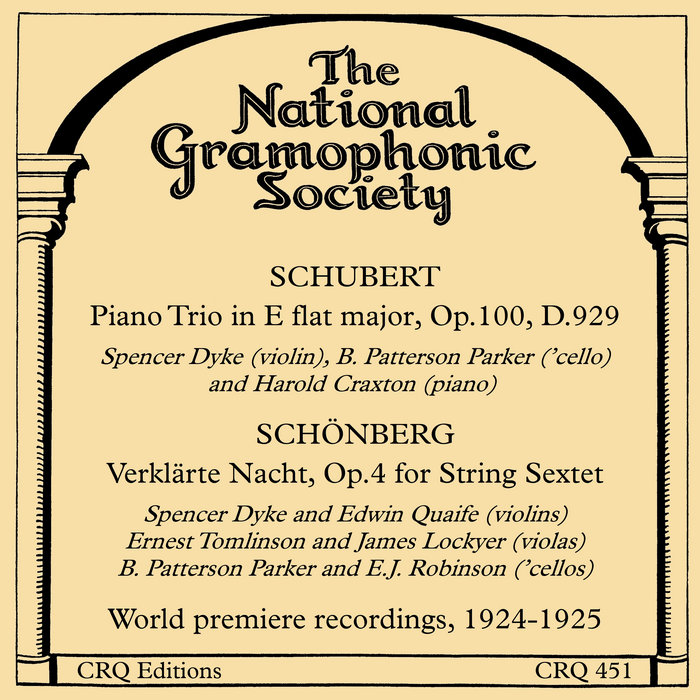 CRQ 451 National Gramophonic Society world premiere recordings, 1924 ...