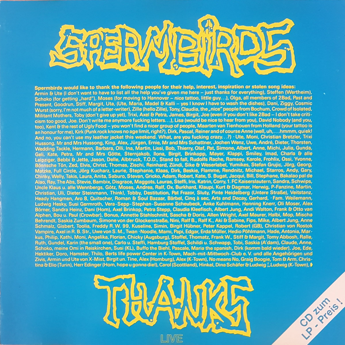 Thanks | Spermbirds | Rookie Records