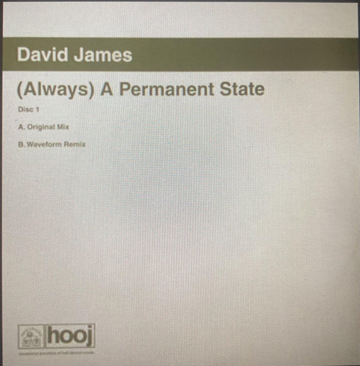 (Always) A Permanent State | David James | Hooj Choons
