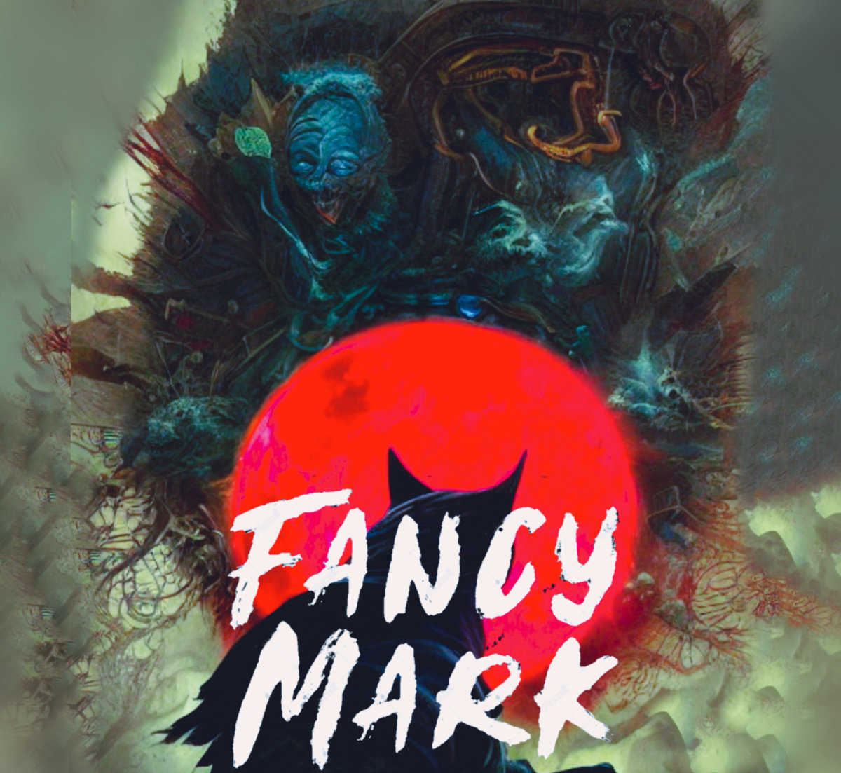 Black Cat Under A Blood Moon | Fancy Mark