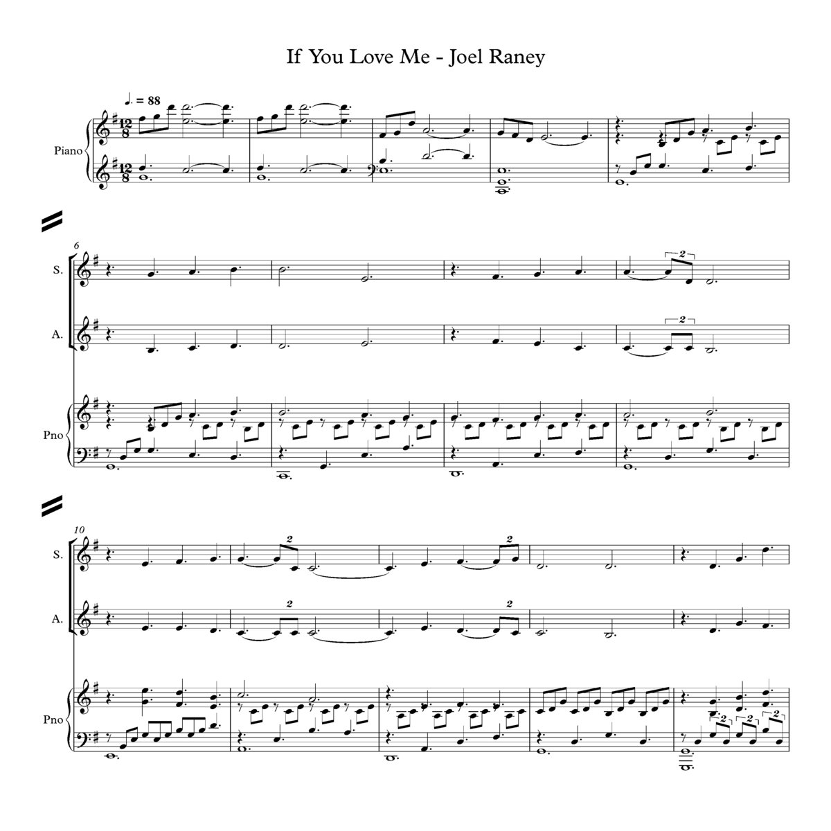 If you love me - Joel Raney | Choral Music Practice Files
