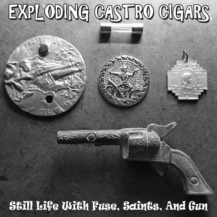 Still Life With Fuse, Saints, And Gun | Exploding Castro Cigars