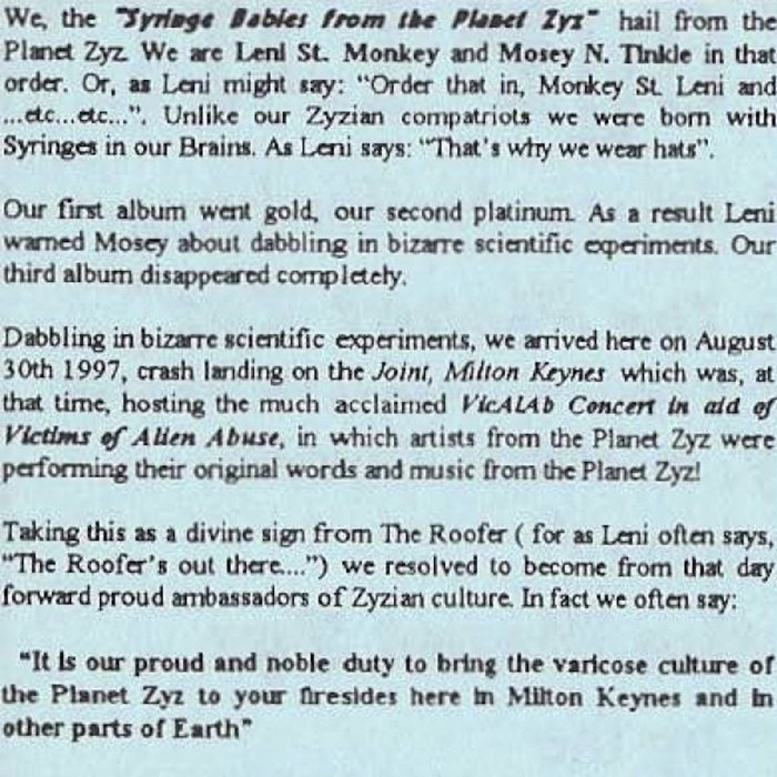 The Mogadon Song | The Syringe Babies from the Planet Zyz | Planet Zyz