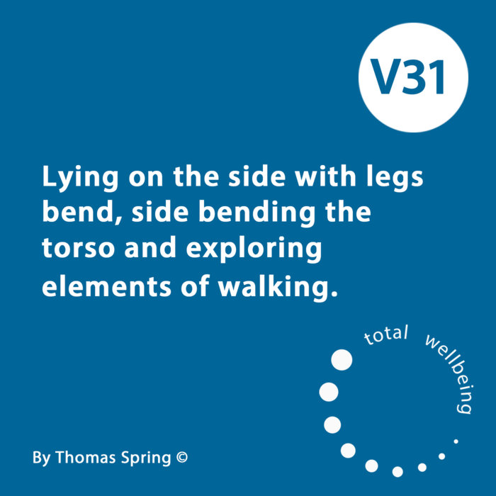 V31 Lying on the side with legs bend, side bending the torso and ...