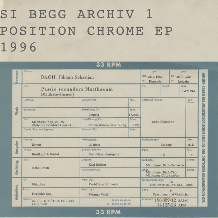 Position Chrome EP 1996 | Si Begg
