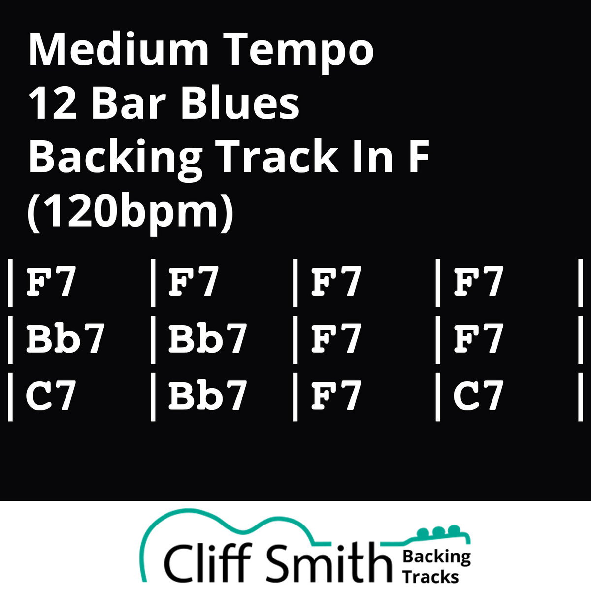 F - Medium 12 Bar Blues Backing Track (120bpm) | Cliff Smith Guitar Lessons