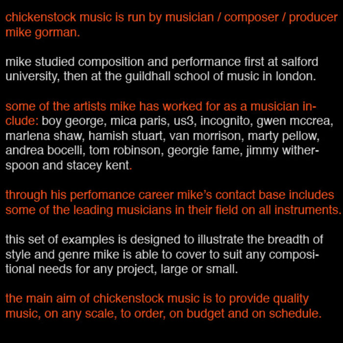 TV and Film music examples | Chickenstock Music