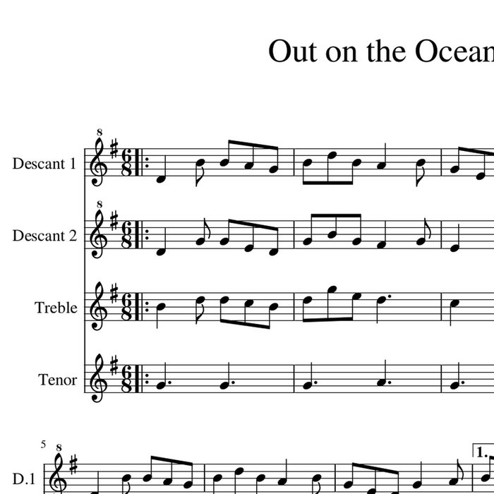 Out on the Ocean - Irish Jig Recorder Group Sheet Music | Recorders by ...