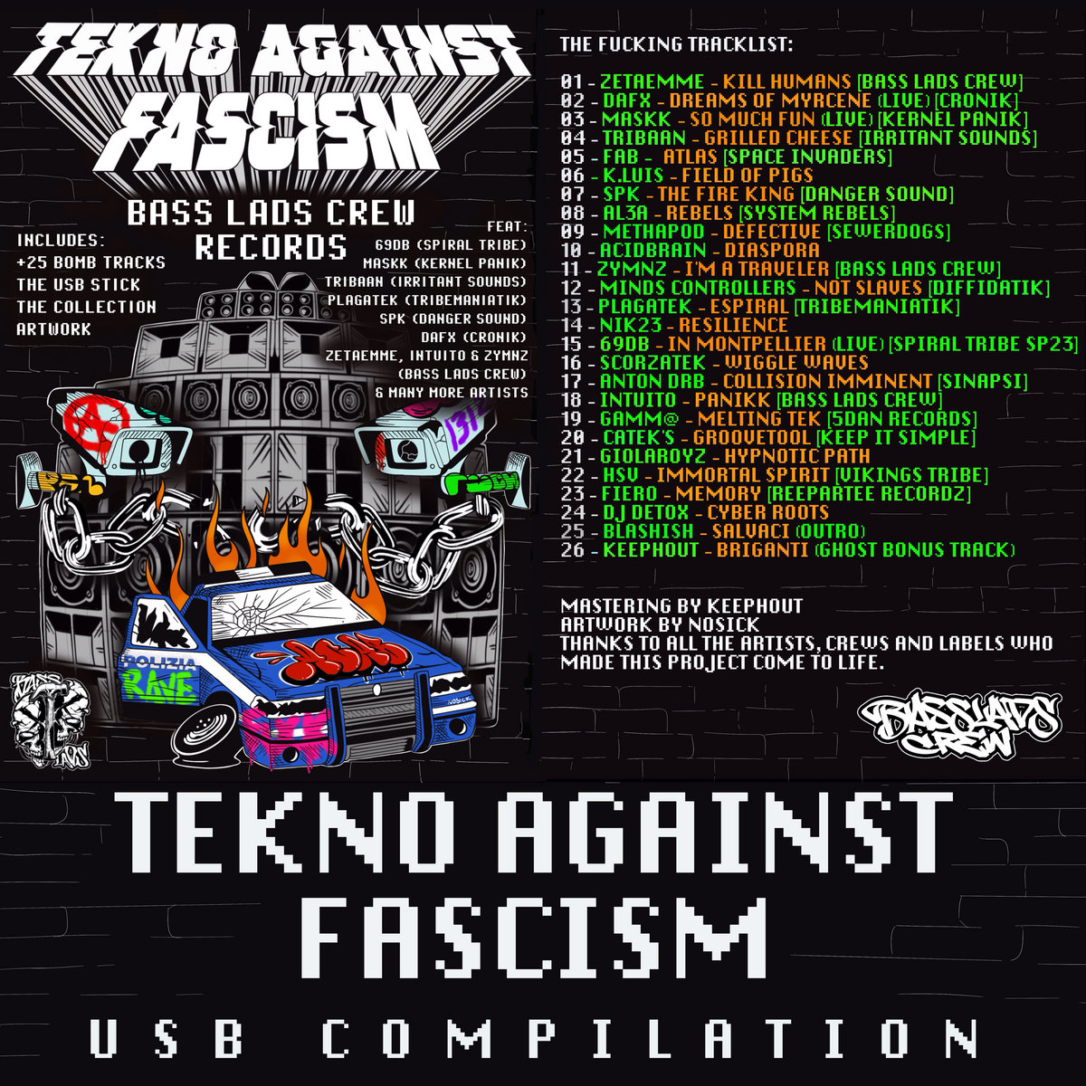 TEKNO AGAINST FASCISM - COMPILATION 2K24 | BASS LADS CREW RECORDS
