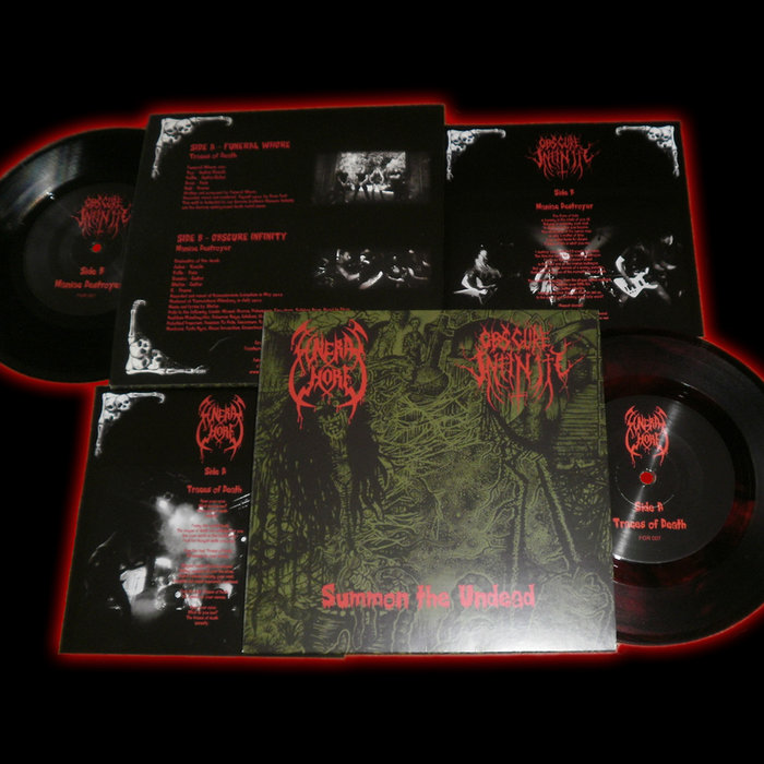 7" split Funeral Whore / Obscure Infinity - Summon the Undead (Black ...