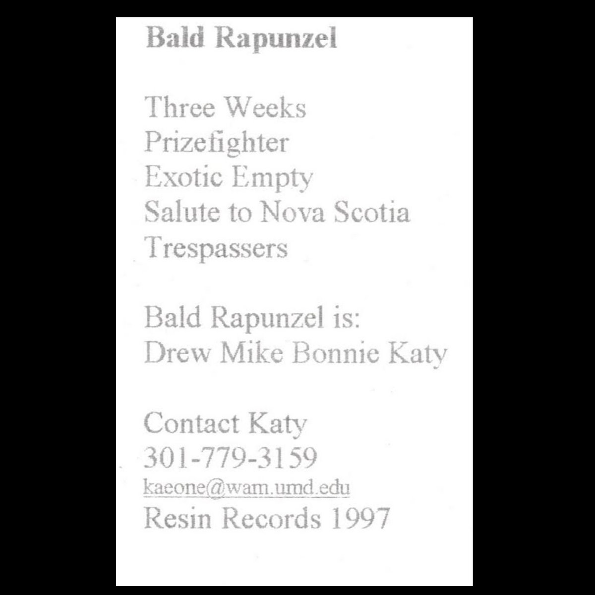 1997 Demo | Bald Rapunzel
