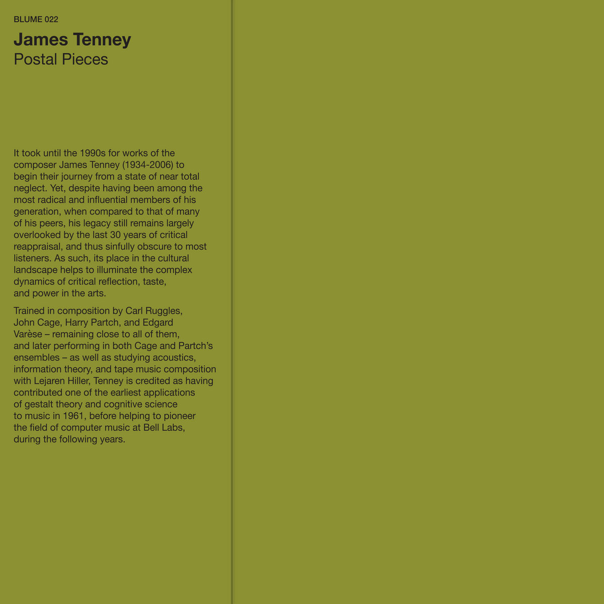 Postal Pieces | James Tenney | Blume