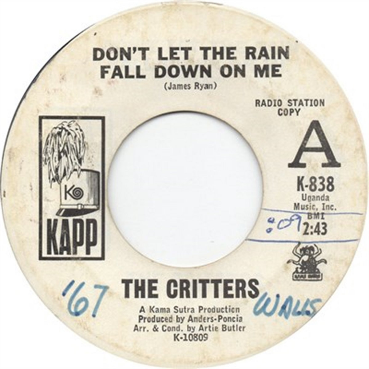 Dont Let The Rain Fall Down On Me Walk Like A Man Again | The Critters