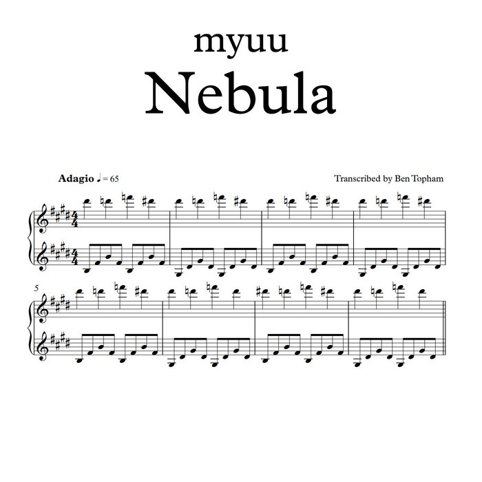 Nebula - Sheet Music | Myuu | Myuu Piano Sheet Music