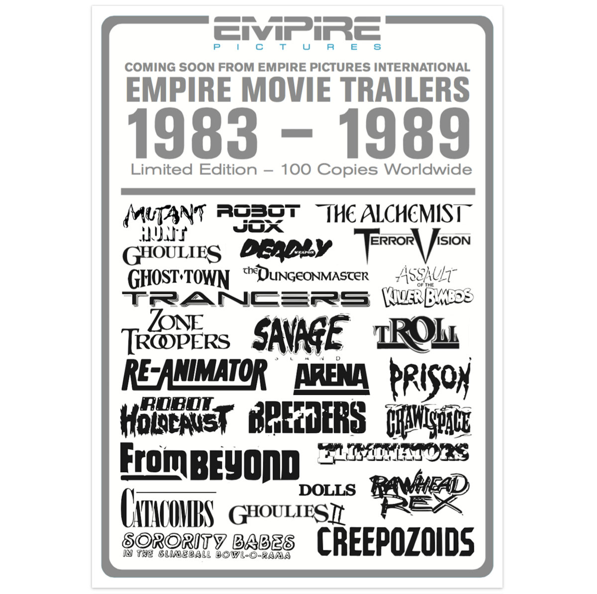 Coming Soon From Empire Pictures... (Trailers 1983-89) (White Label ...