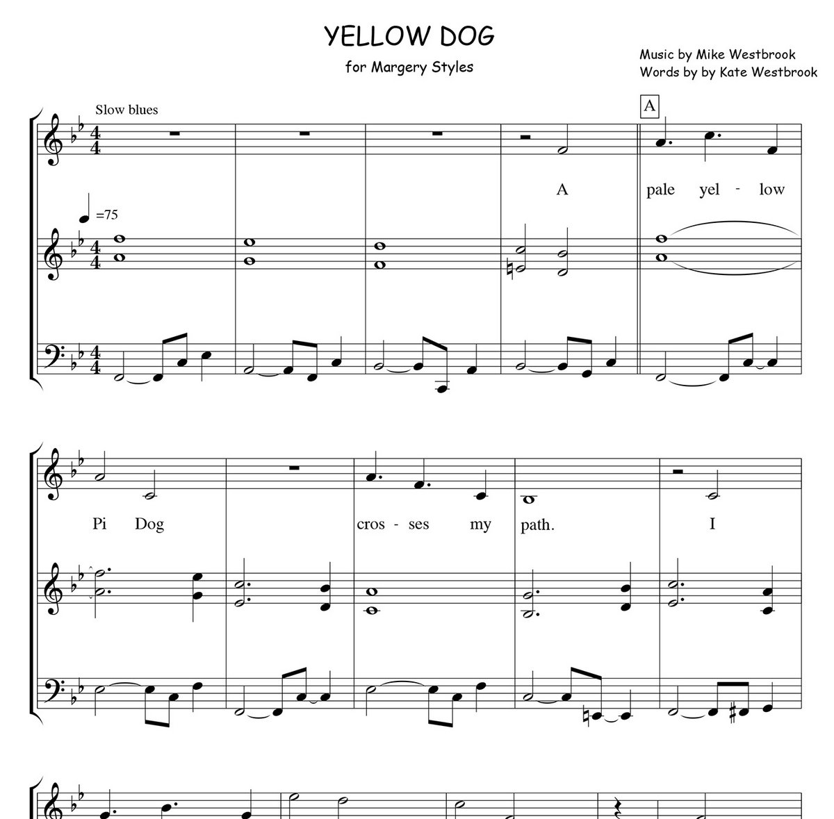 Yellow Dog (Westbrook Songbook - Sheet Music) | Mike Westbrook