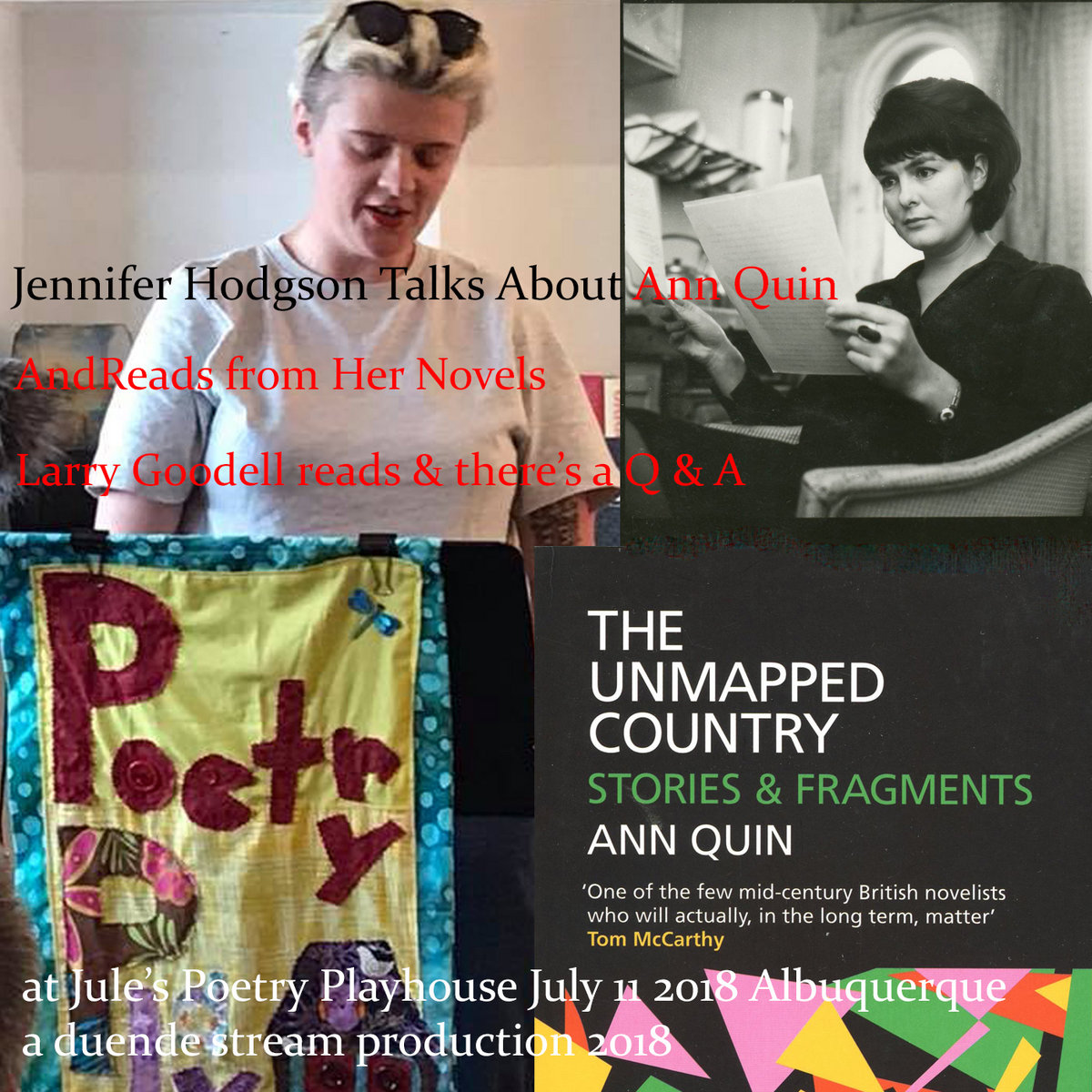 Ann Quin / Jennifer Hodgson in New Mexico talks about and reads from ...