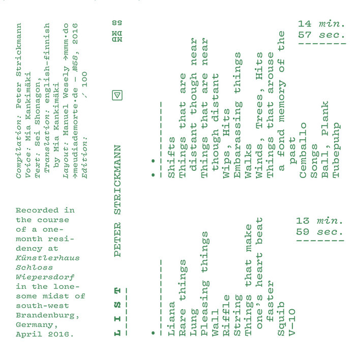 List | Peter Strickmann