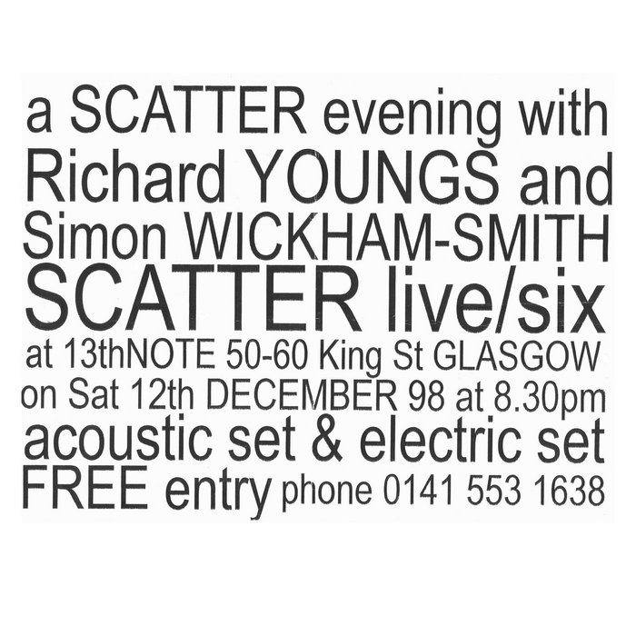 live at the 13th Note Glasgow 12/12/1998 | R!!!S!!! | scatterArchive