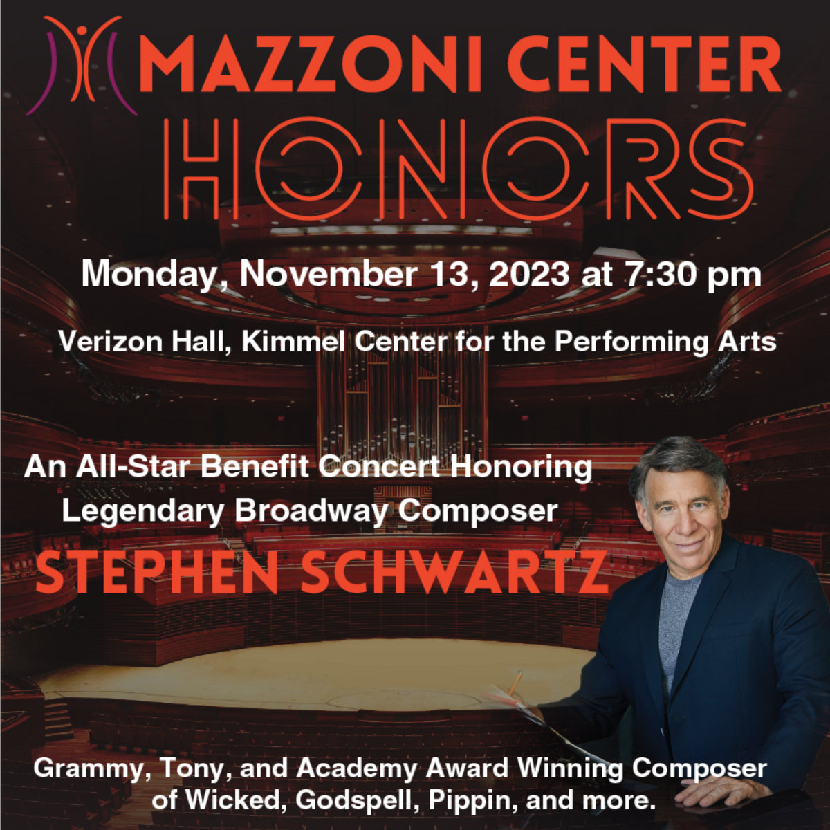 Mazzoni Center Honors Stephen Schwartz | Mazzoni Center