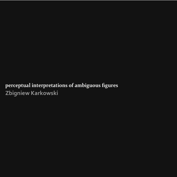 perceptual interpretations of ambiguous figures | Zbigniew Karkowski ...