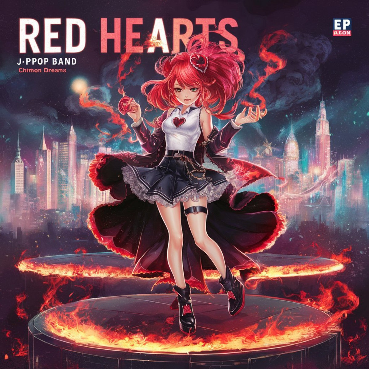 Starlight night | Red hearts | faded hearts