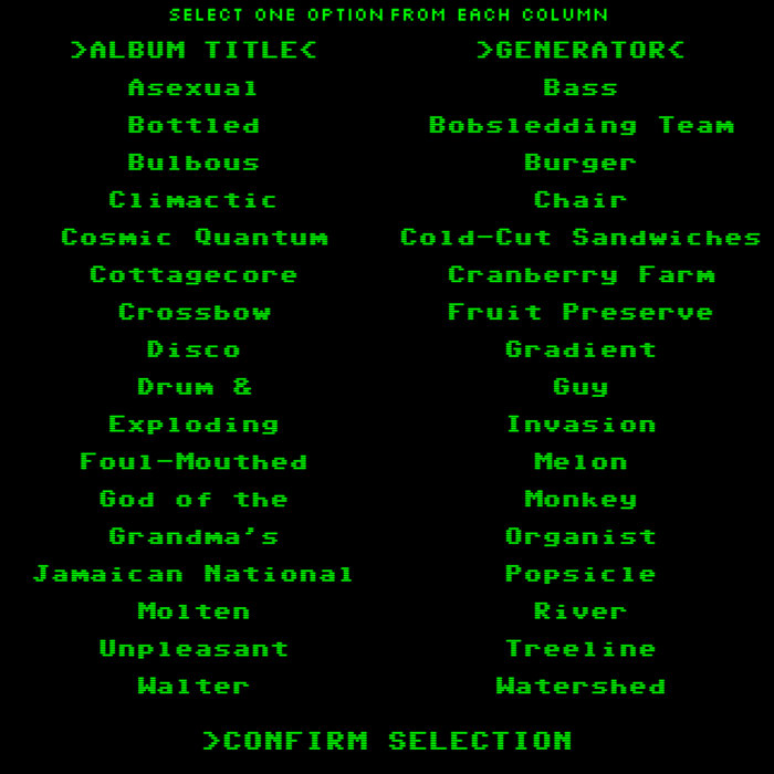 Album Title Generator | Random Household Object