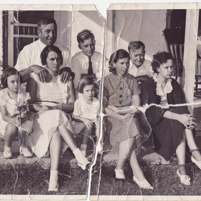 Old Damaged Family Photo