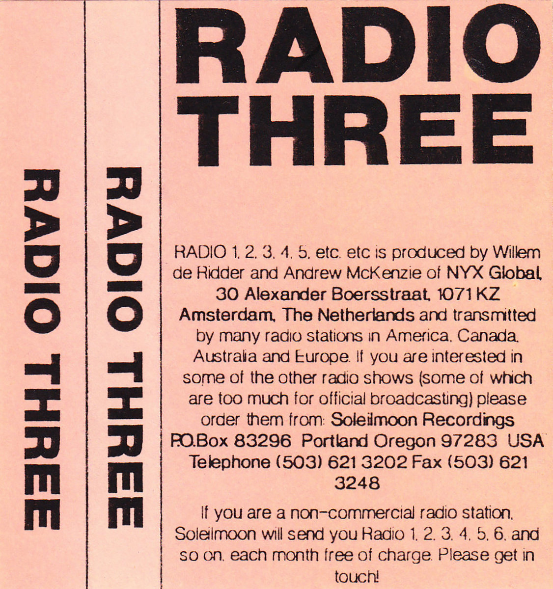 RADIO THREE | Nyx Global, The Hafler Trio, Willem De Ridder | The Hafler Trio