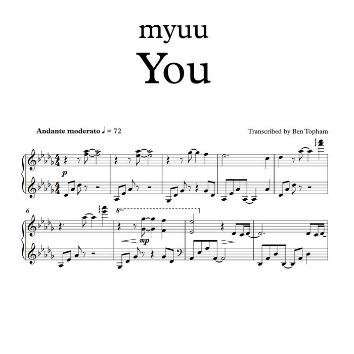 You - Sheet Music | Myuu | Myuu Piano Sheet Music