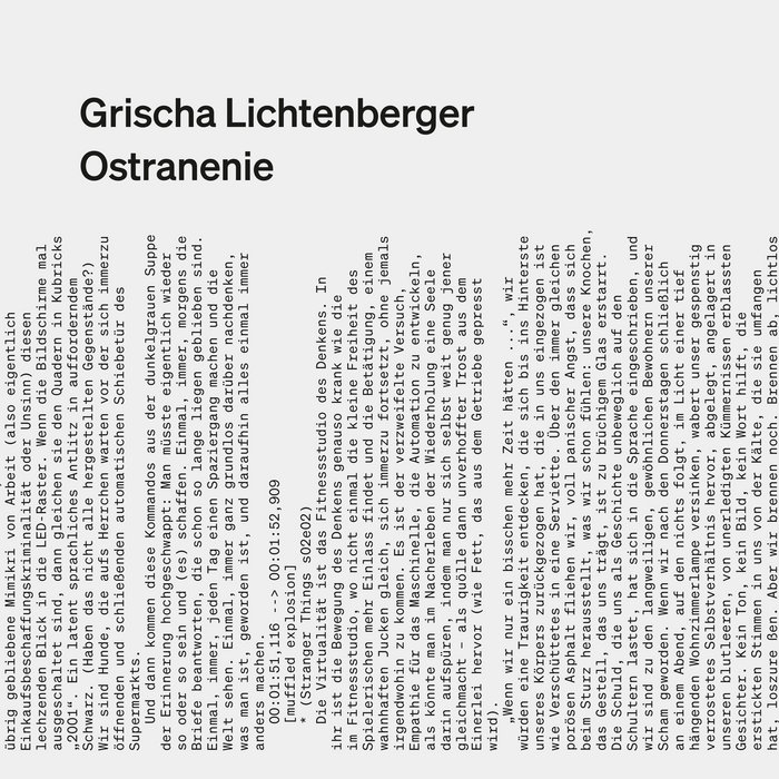 Ostranenie | Grischa Lichtenberger | raster - artistic platform