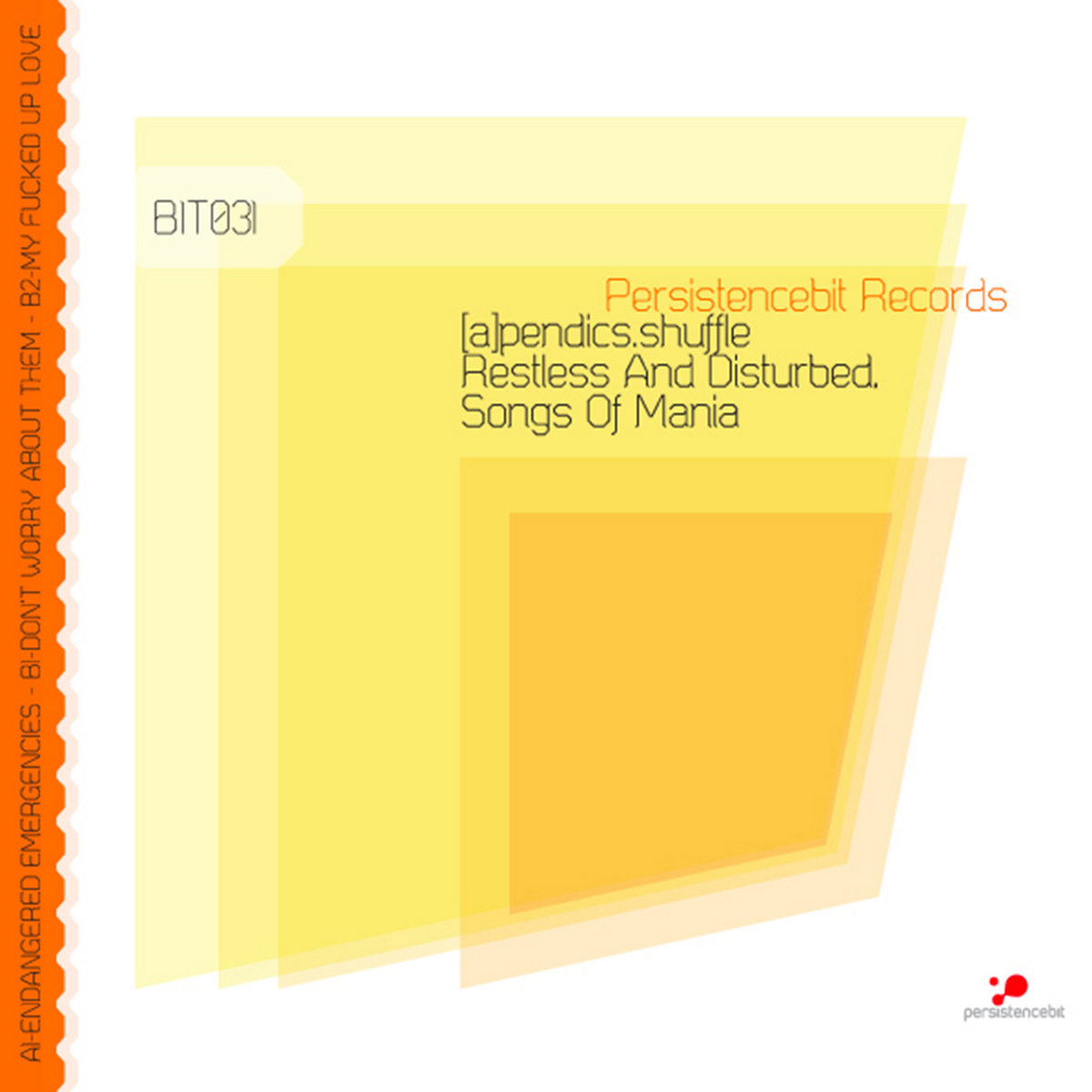 Restless and disturbed songs of mania | [a]pendics.shuffle | Persistencebit